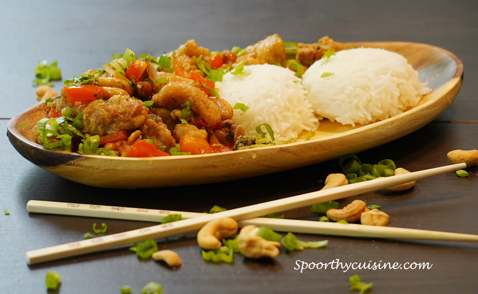 Cashew Chicken | American- Chinese Recipe- Spoorthycuisine.com